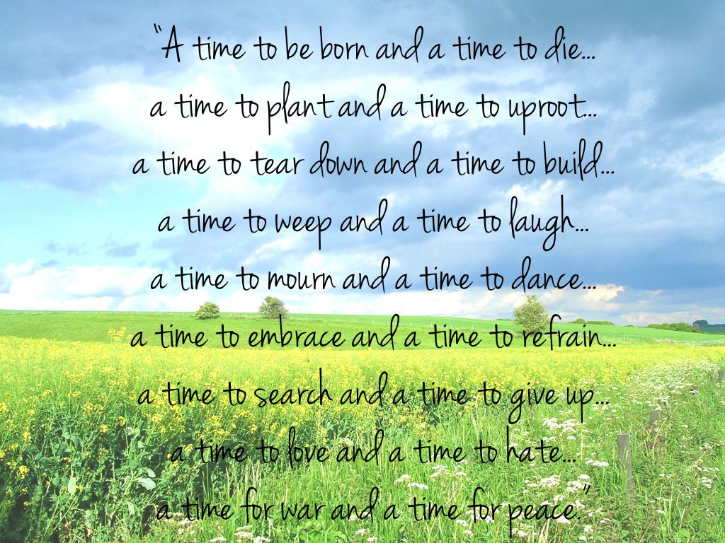Day 2000 – A Time for Everything – Daily Wisdom - Wisdom-Trek